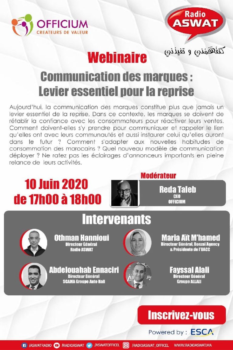 Après le succès du 1er webinaire marketing, Radio Aswat récidive avec ...